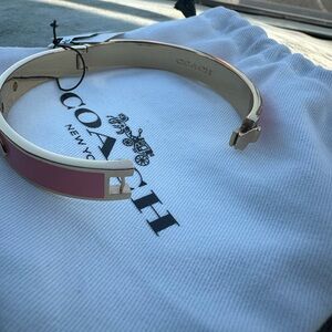 Coach | Jewelry | New Coach Pink Logo Bangle | Poshmark